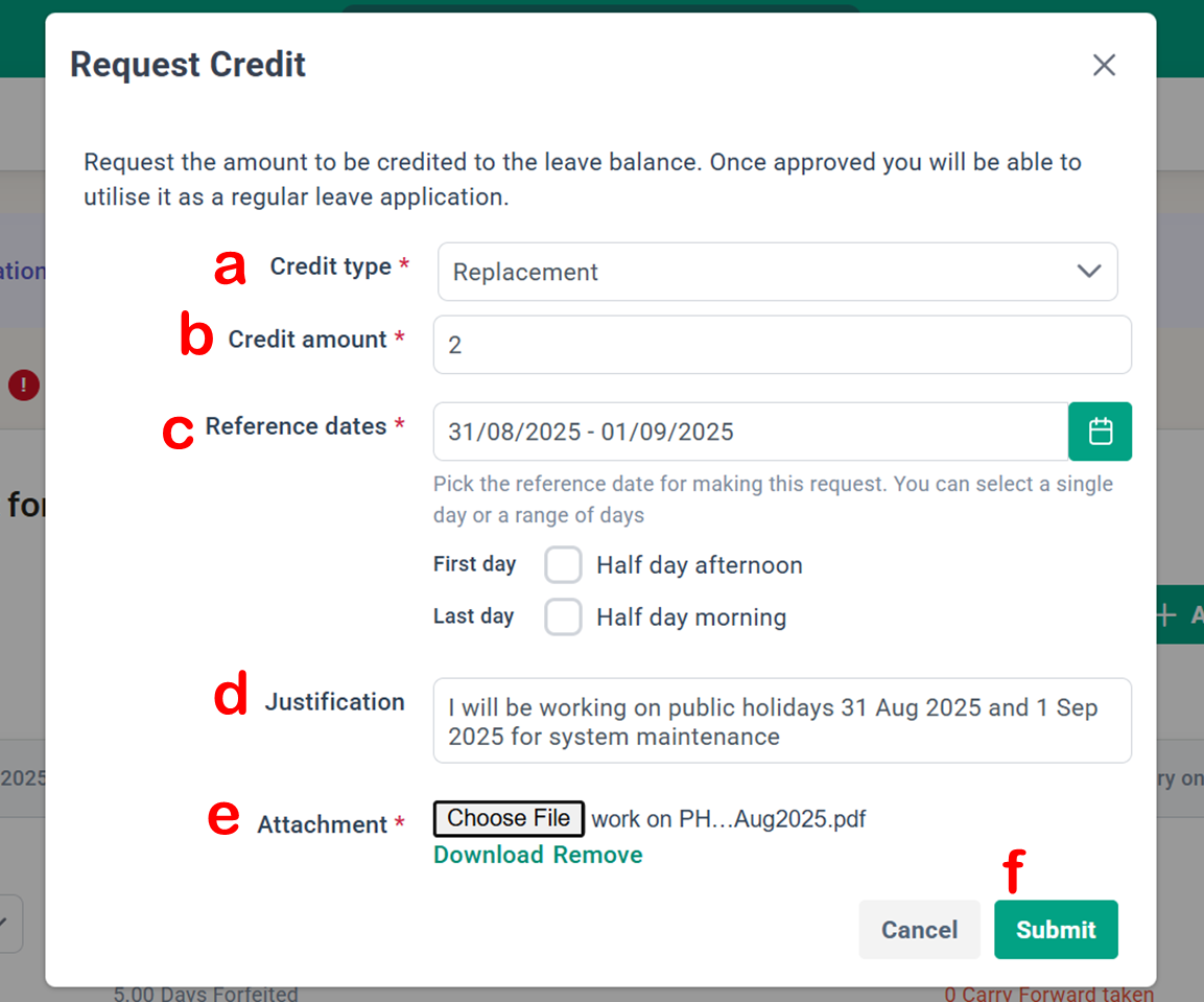 How to Request Credit Leave in BrioHR (Browser Guide)