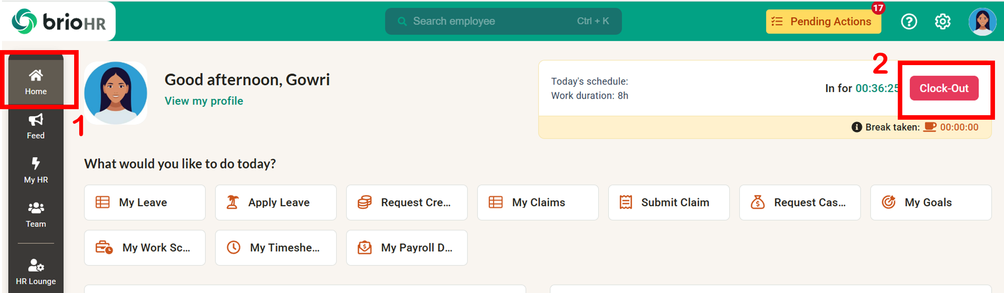 How to Clock In and Clock Out Using BrioHR (Browser Guide)