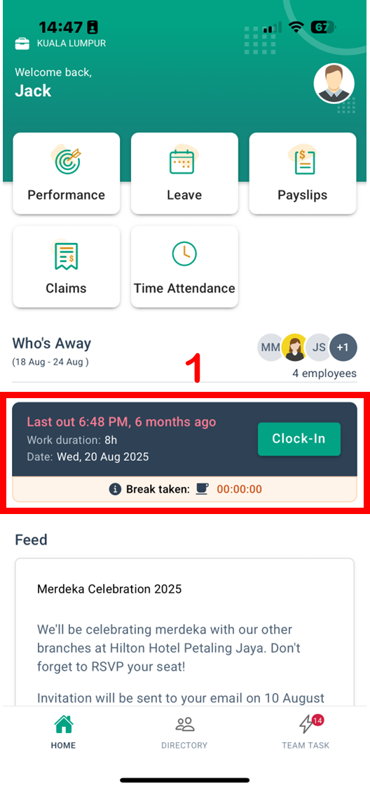 How to Clock In Before Starting Work Using the BrioHR Mobile App