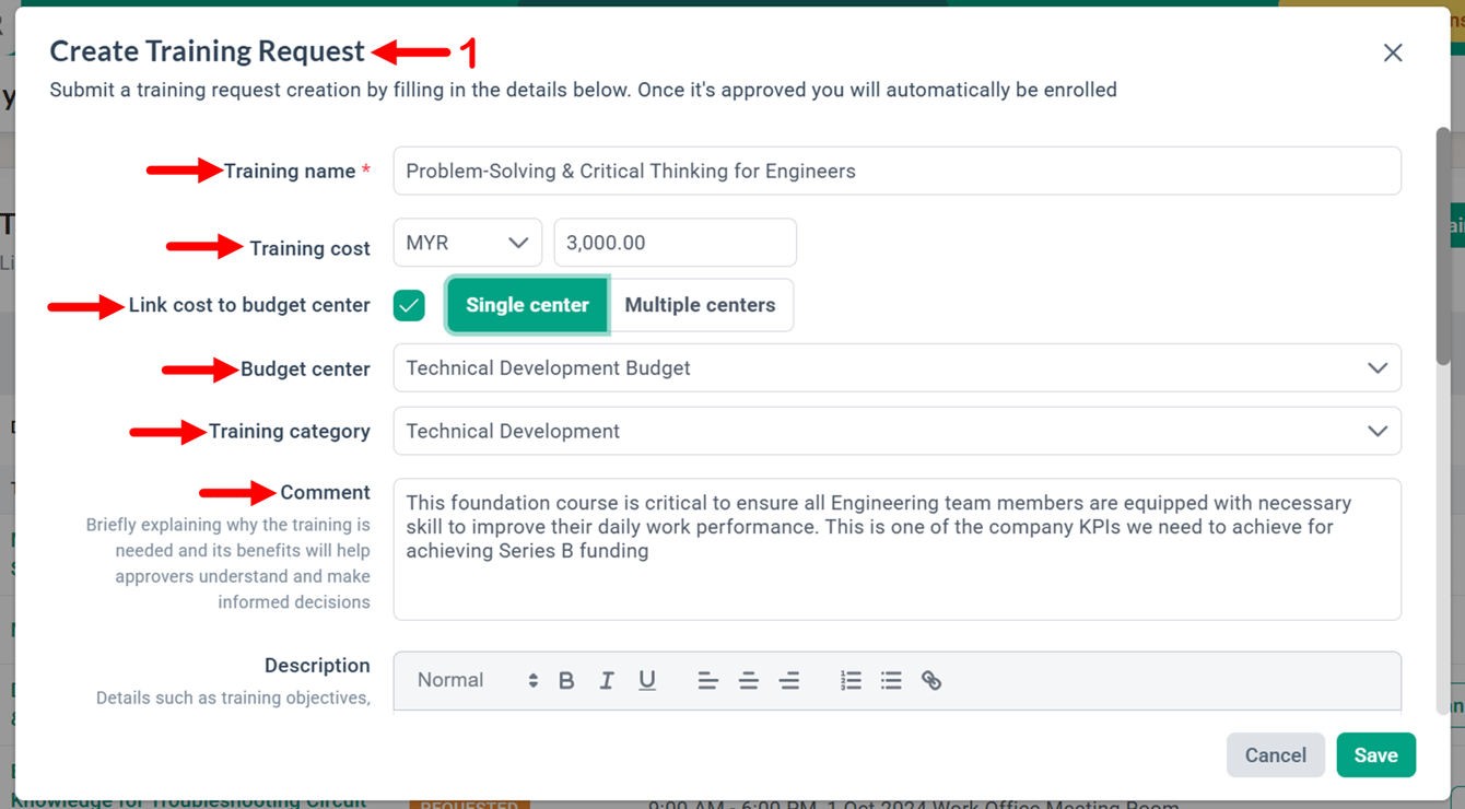 How to Create a Training Event Request