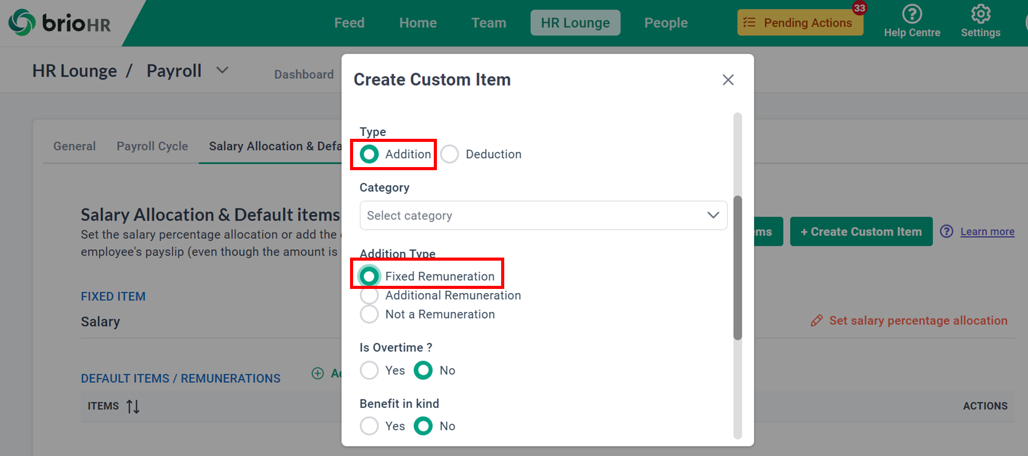 How to Configure Custom Pay Items to Display in Fixed Remunerations Table