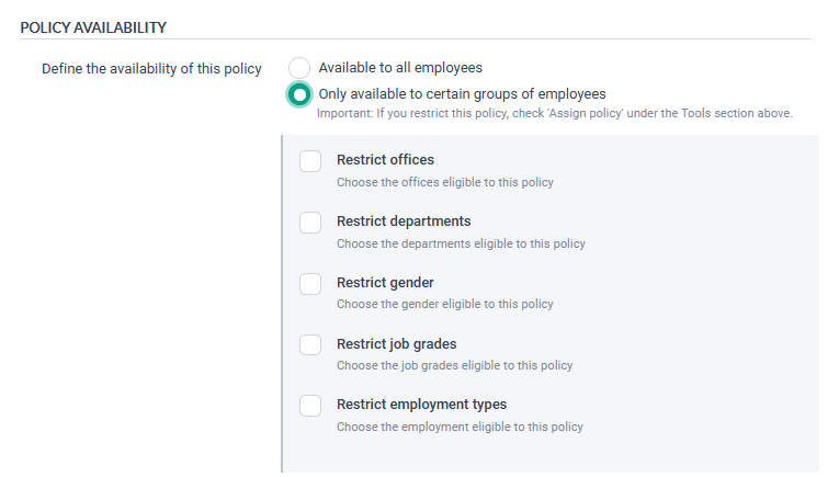 What Is Policy Availability in the Leave Module?