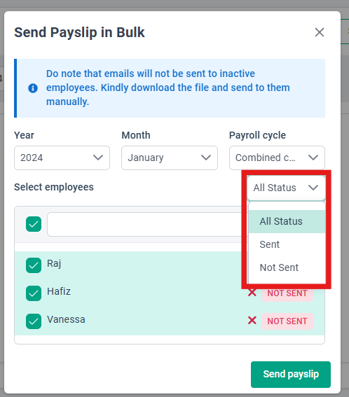 How to send payslip and download payslip in bulk for a specific payroll ...