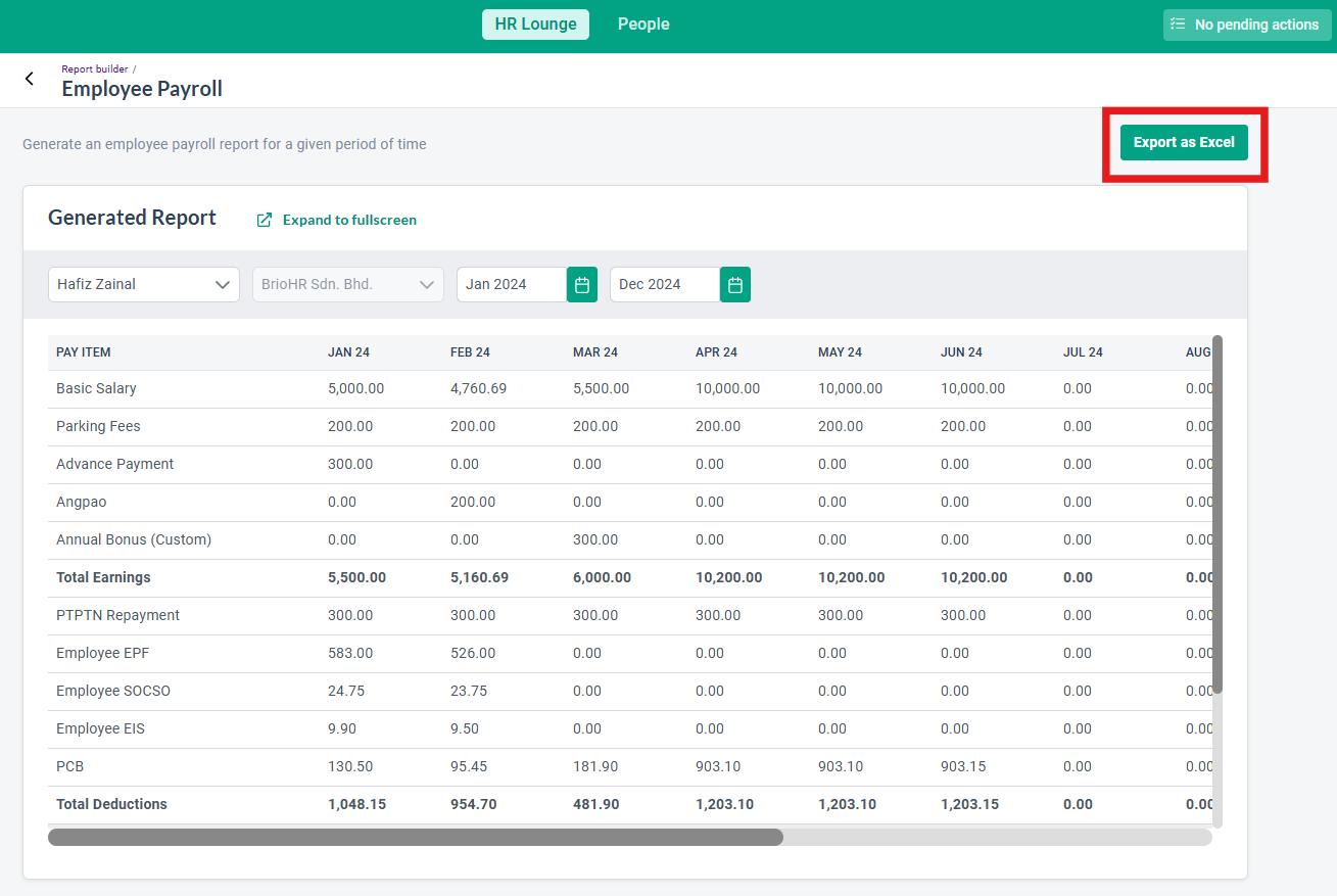 How to Generate Employee Payroll Report in BrioHR