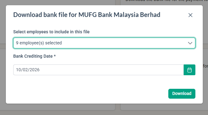 MUFG Bank Malaysia Berhad (MY): How to Generate Bank File for Payroll ...