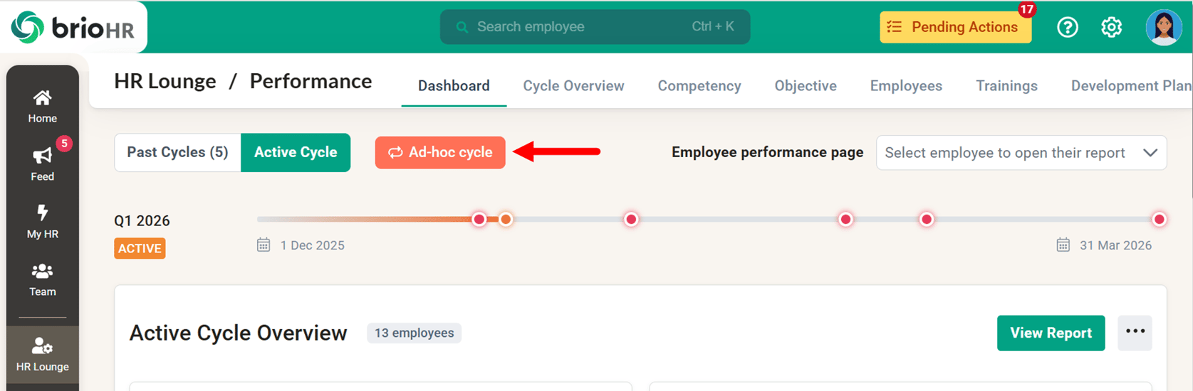 How to Create an Ad-Hoc Performance Appraisal Cycle in BrioHR