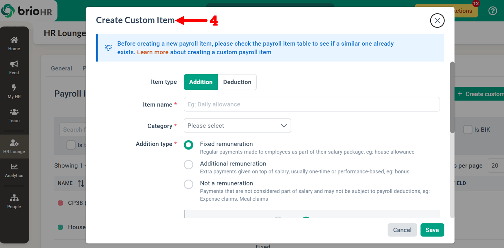 How to Create a Custom Pay Item in BrioHR