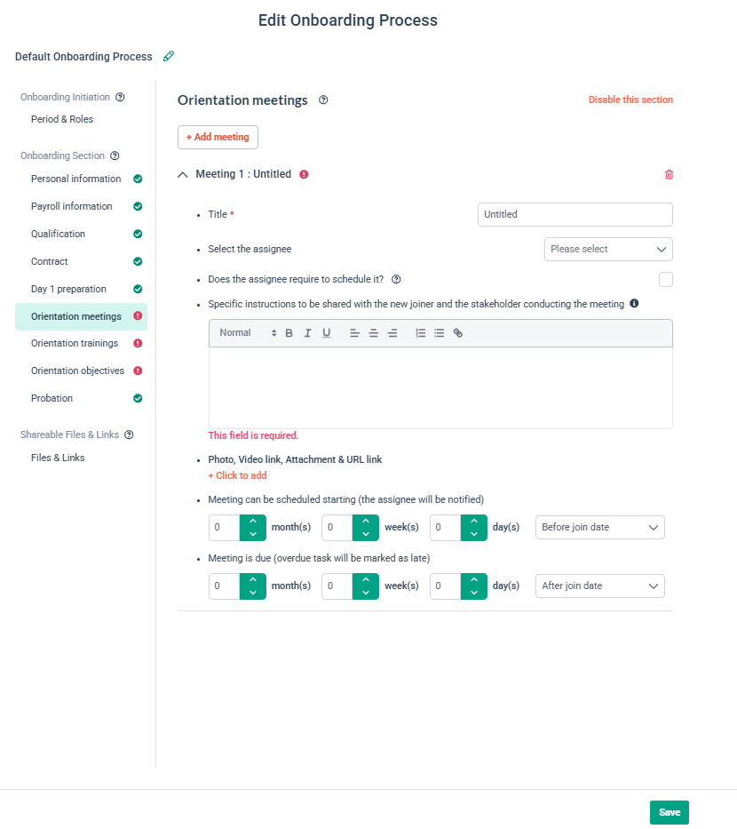 Understanding BrioHR Onboarding Process (Sections)