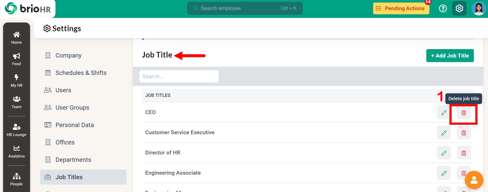 How to Manage Job Titles in BrioHR: Add, Edit, or Delete Job Titles