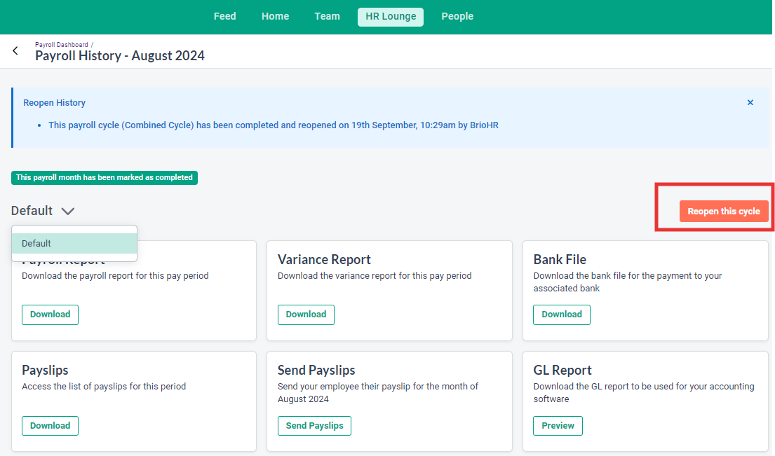 How to Reopen Payroll Cycles in BrioHR