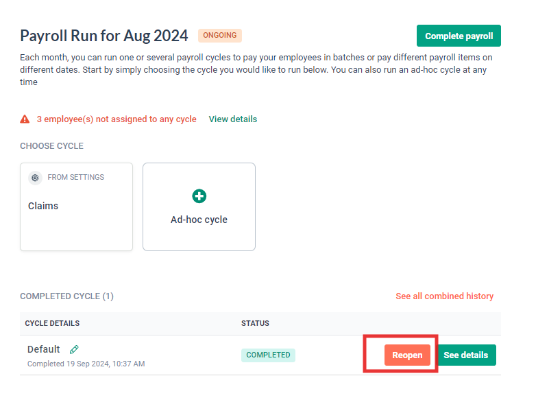 How to Reopen Payroll Cycles in BrioHR