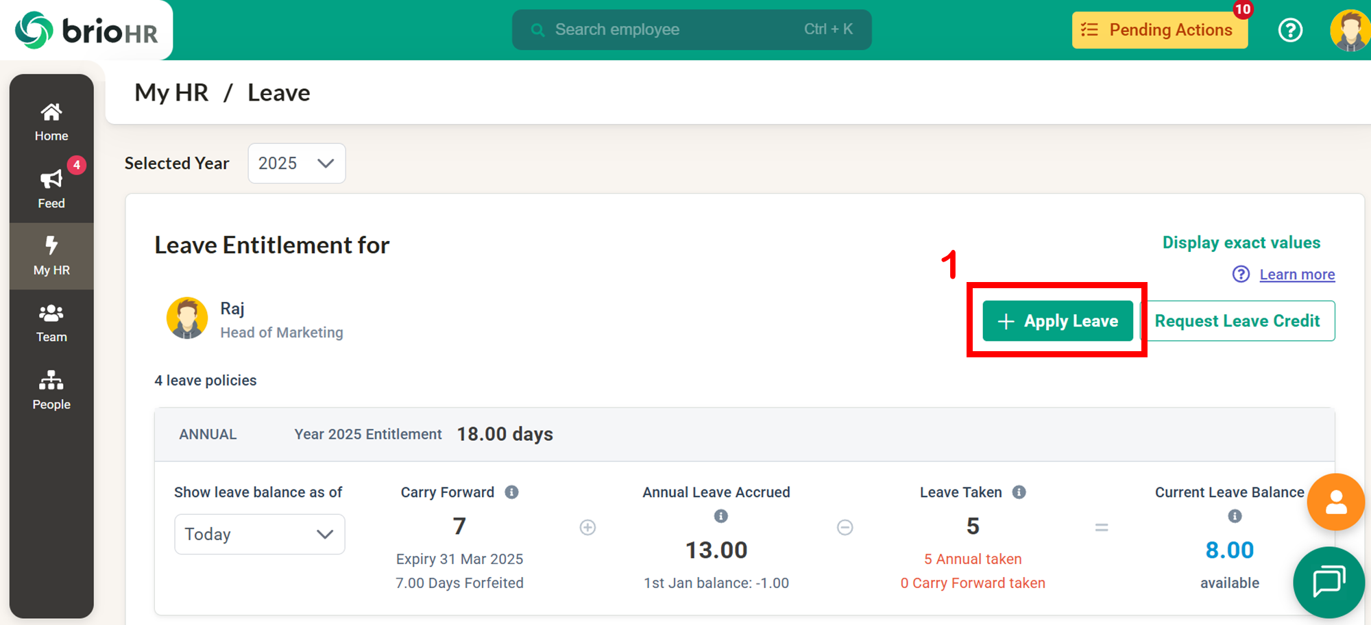 How to Apply Leave via BrioHR Web Browser (Desktop & Laptop)