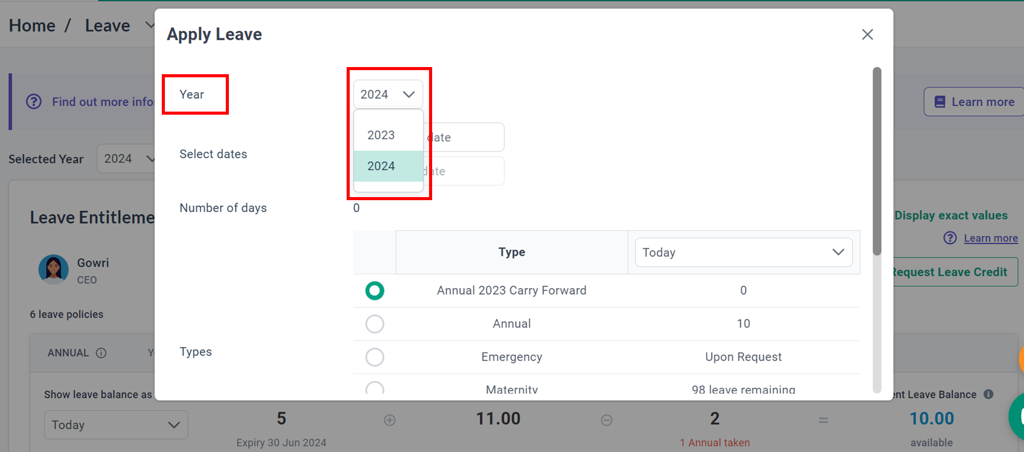 How to Enable Employee's Leave Applications for 2025 (Web & Mobile App)